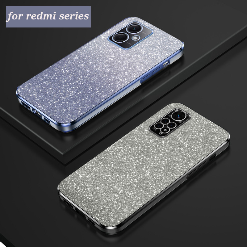 Note11 12pro Luxury Gradient Glitter Plating Case On For Xiaomi Redmi ...