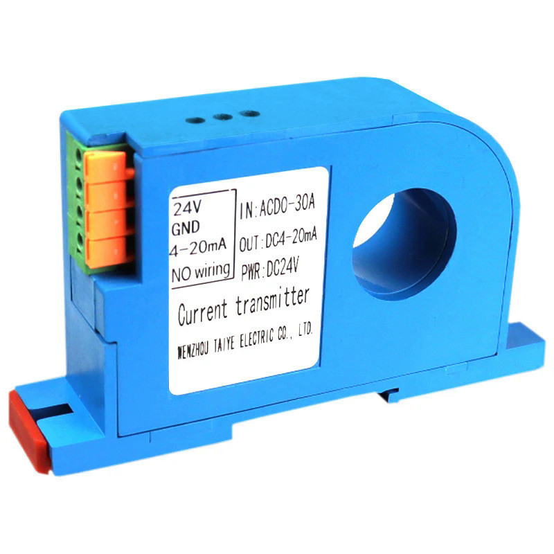 Current Sensor Transmitter Output Input 0-10V 4-20mA Output Transducer Converter DC24V Power ...