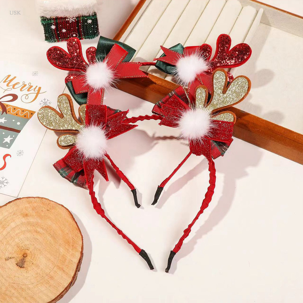 USK 1PC Christmas Headbands: Santa, Snowman, and Reindeer Antler ...
