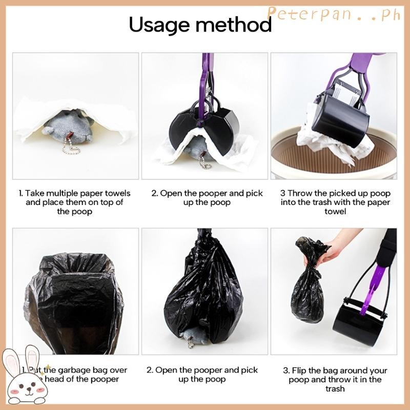 PP Poop Picker for Cat Dogs Pet Outdoor Walking Waste Grabbers Easy Use ...