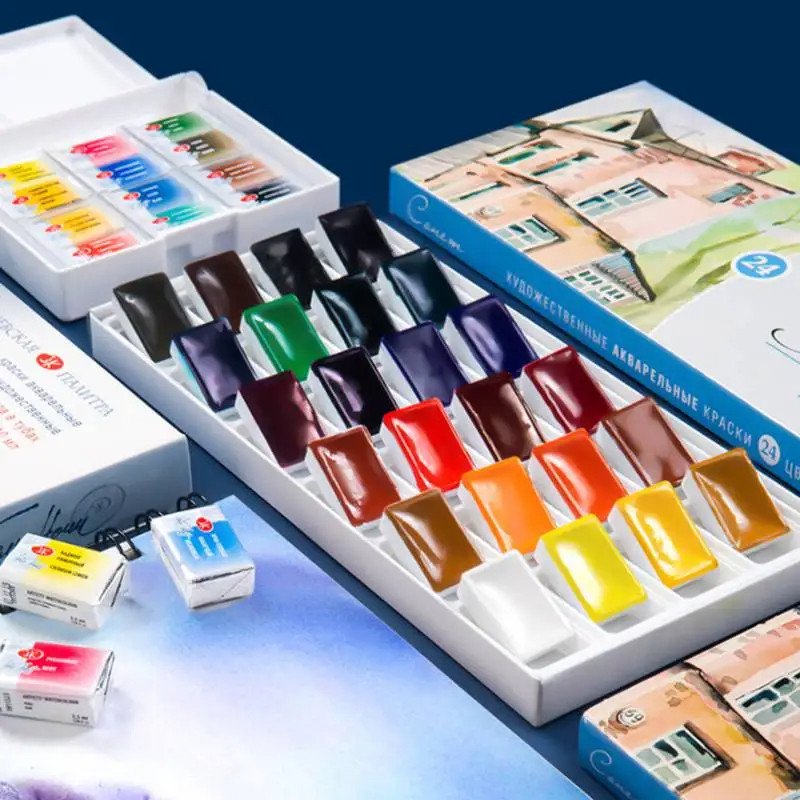 16/24 colors set Russian White Nights Paint Palettes Watercolor for ...