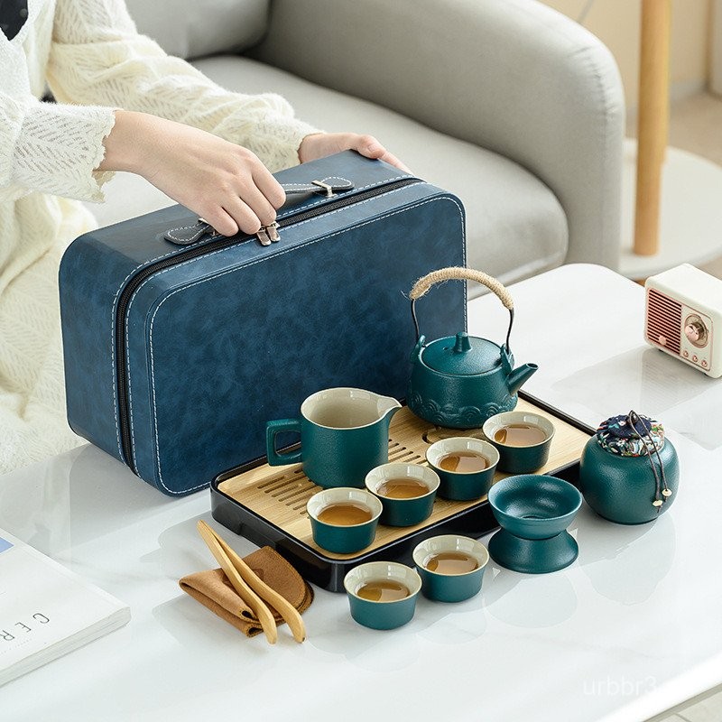 Set of Travel Tea Set Outdoor Portable Tea Tray Household Kung Fu Tea ...