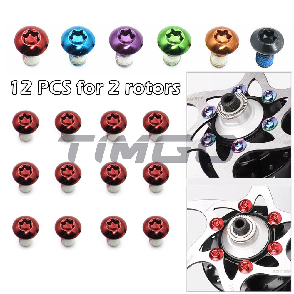 12Pcs MTB Mountain Road Bike Bicycle Disc Brake Rotor Torx T25 Bolts ...