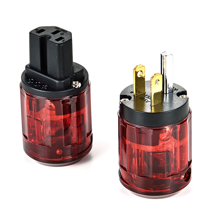 Meuctiffy 1Pair New Gold Plated IEC US Power Plug For Audio HIFI DIY ...