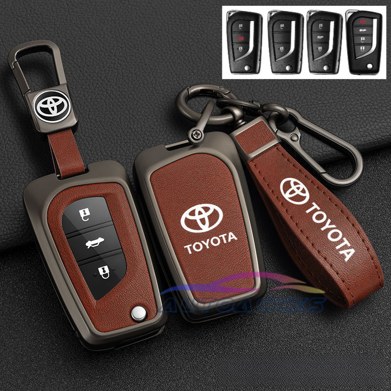 Zinc Alloy+Leather Car Key Cover Keybox for Toyota Revo Altis Innova ...