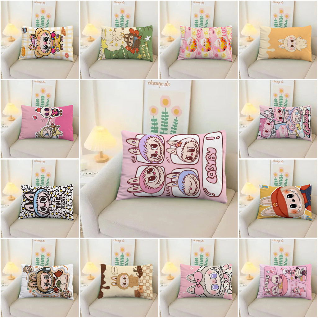 Labubu Cute Cartoon Bubble Mart Single-sided Printed Polyester ...