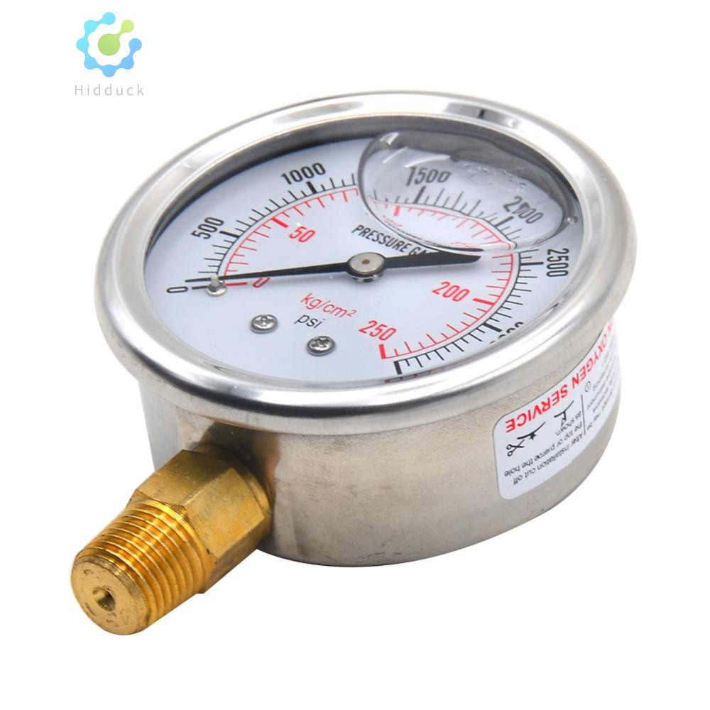 Hydraulic Fluid Pressure Gauge Tester Meter 0-3500PSI US Thread ...