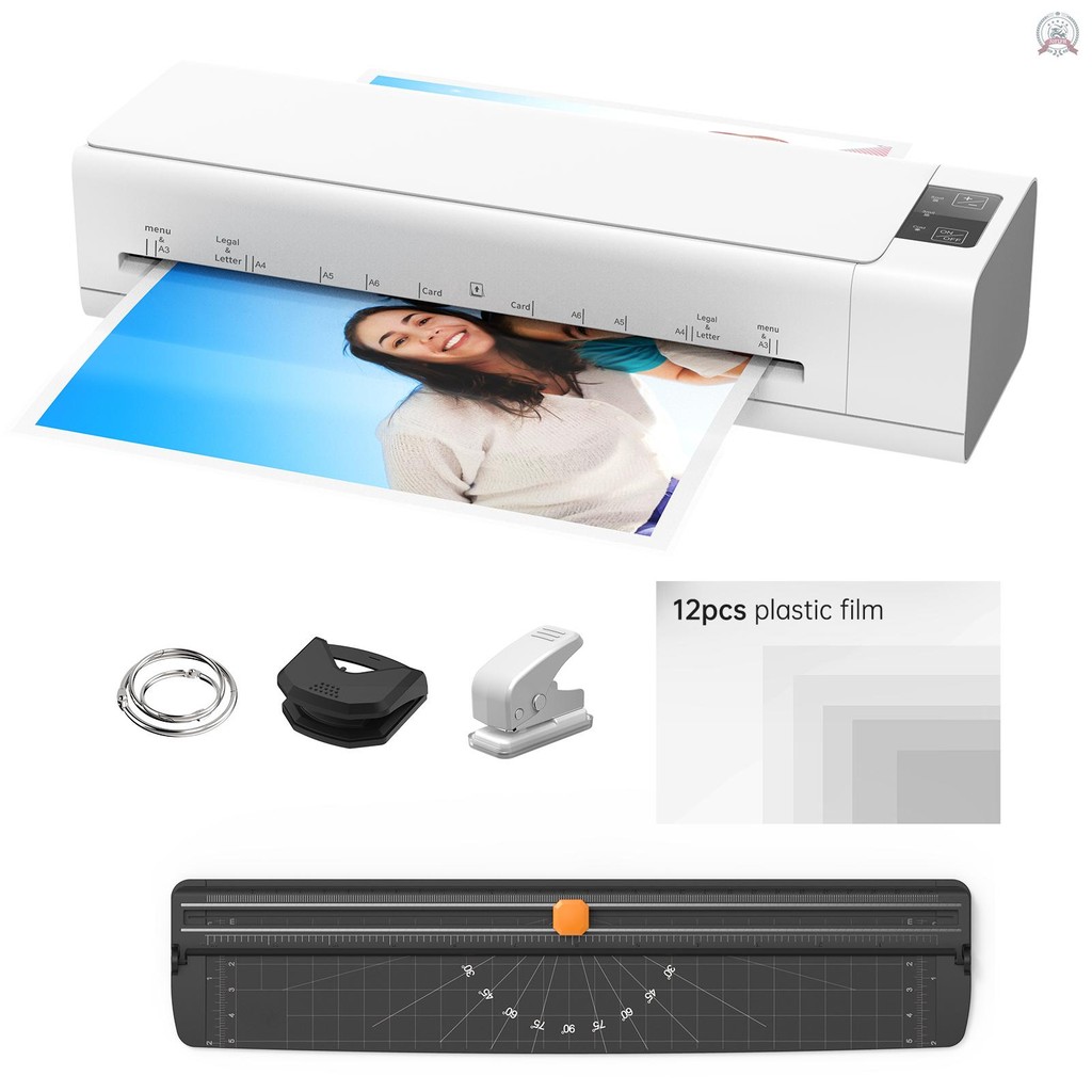 Desktop Laminator Machine Set A3 Size Multifunctional Hot and Cold Lamination 2 Roller System 12 ...