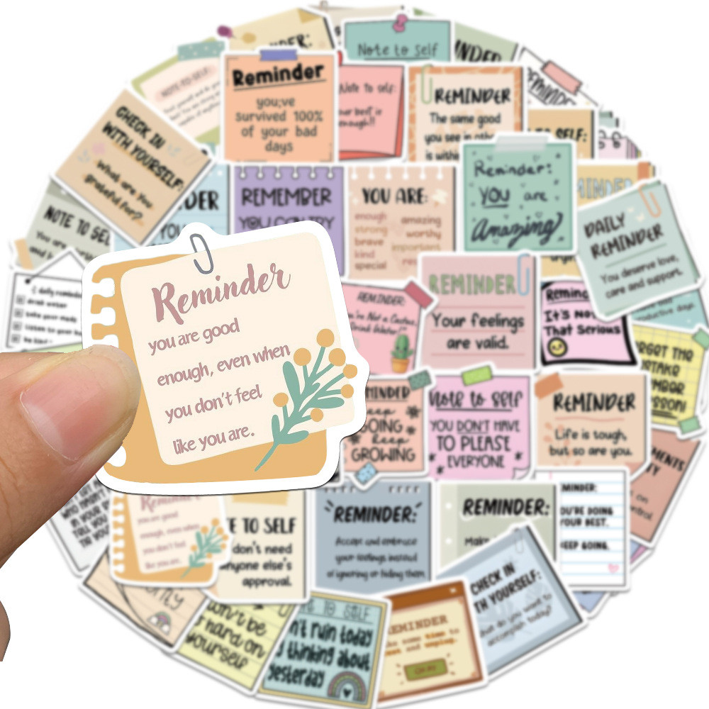 [LC] 50 sheets Reminder label Stickers DIY luggage mug computer ...