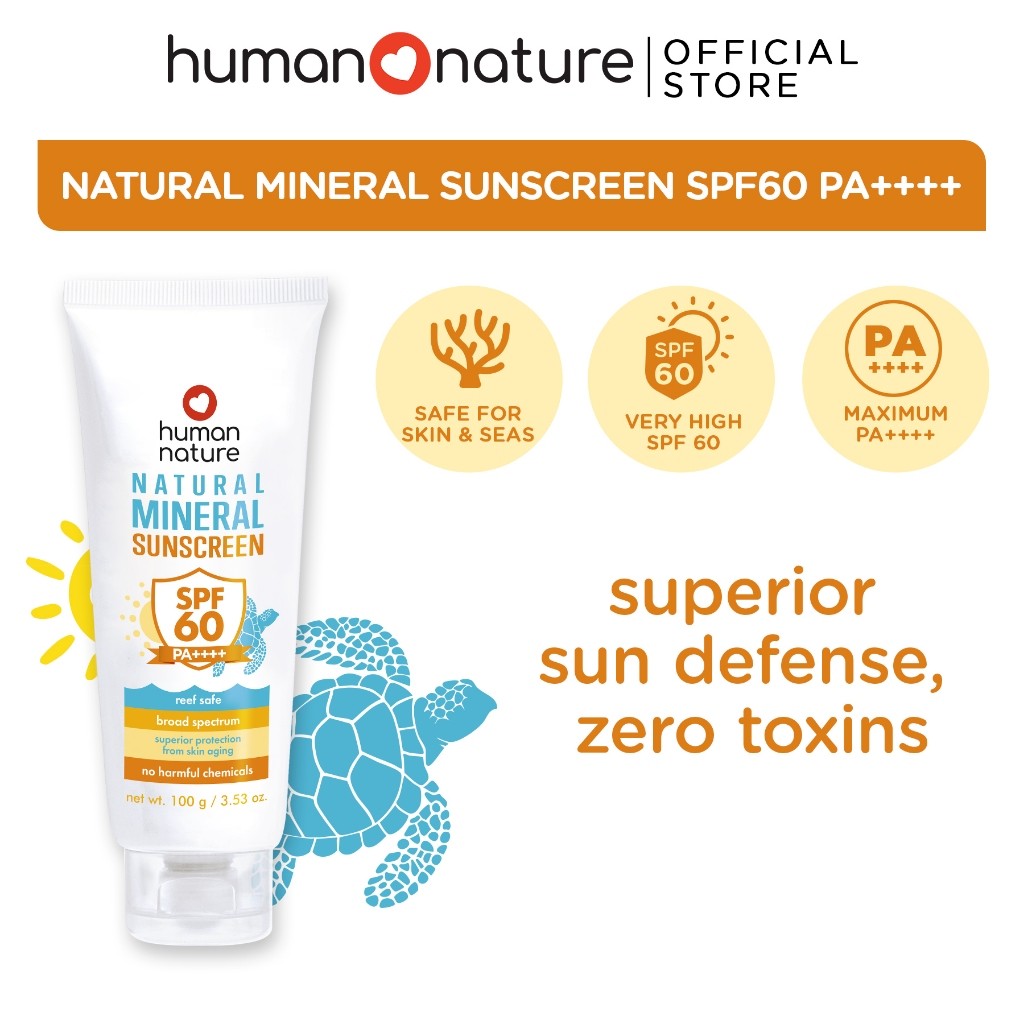 Human Nature Natural Mineral Sunscreen SPF60 PA++++ (No Harmful ...
