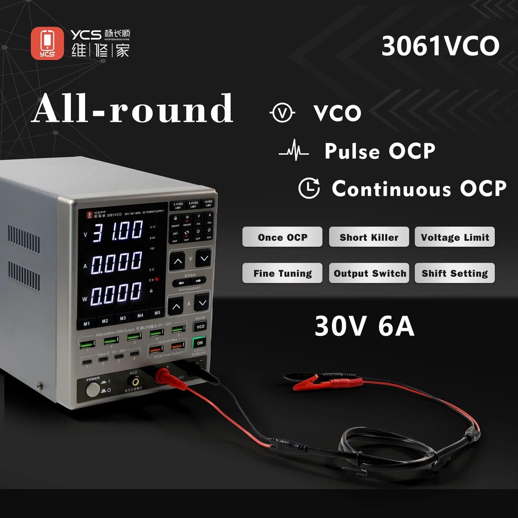 YCS 2025 Newest 3061 VCO OCP DC Adjustable Laboratory Power Supply 30V ...