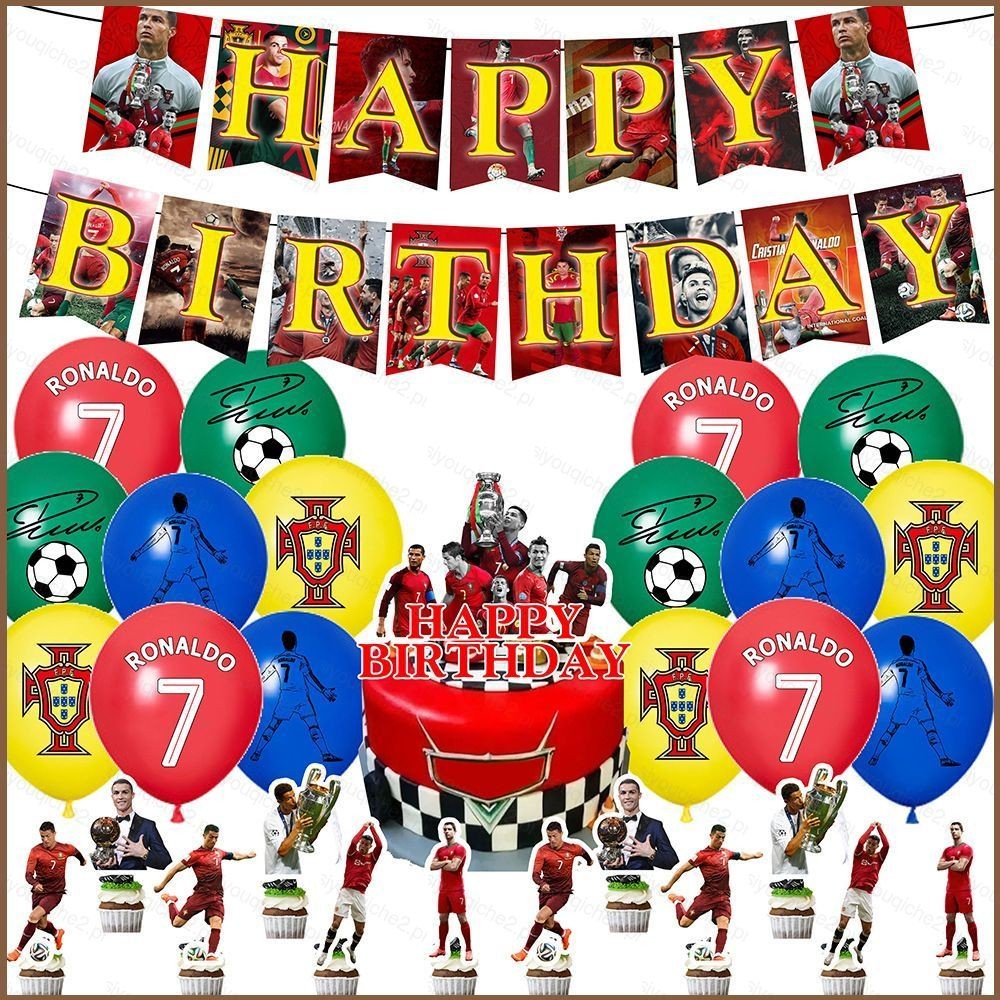 SY2 Cristiano Ronaldo Themed Decoration Celebrate Party Banner Balloon ...