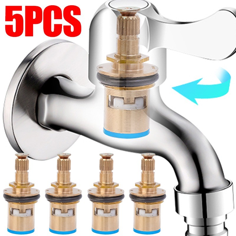 GG+5PCS Universal Faucet Cartridge Replacement Tap Valves Brass Faucet ...
