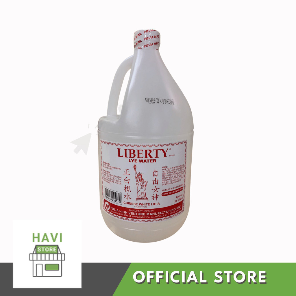 HAVI STORE Liberty Lye Water White Lihia 1Gallon Approx.3.6L (For Puto ...