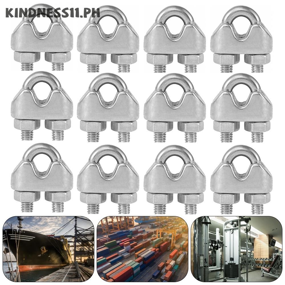 12pcs 304 Stainless Steel Heavy Duty Wire Rope Clamp M3 3mm Cable Clip ...