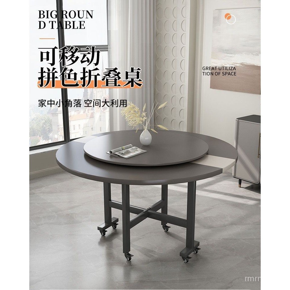 Small Apartment Folding round Table Dining Table Home10Foldable Table ...