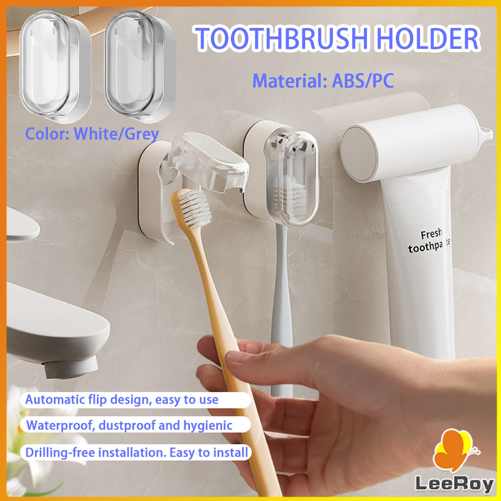 LRY Toothbrush Holder Wall-mounted Punch-free Toothbrush Storage Rack ...