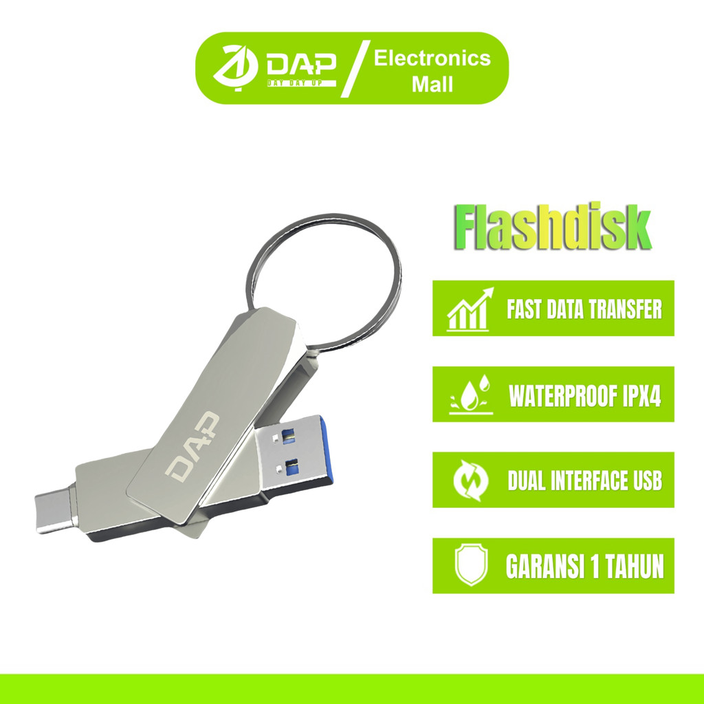 Dap 8GB/16GB/32GB/64GB/128GB OTG Flashdisk Dual Interface Type-C & USB3 ...