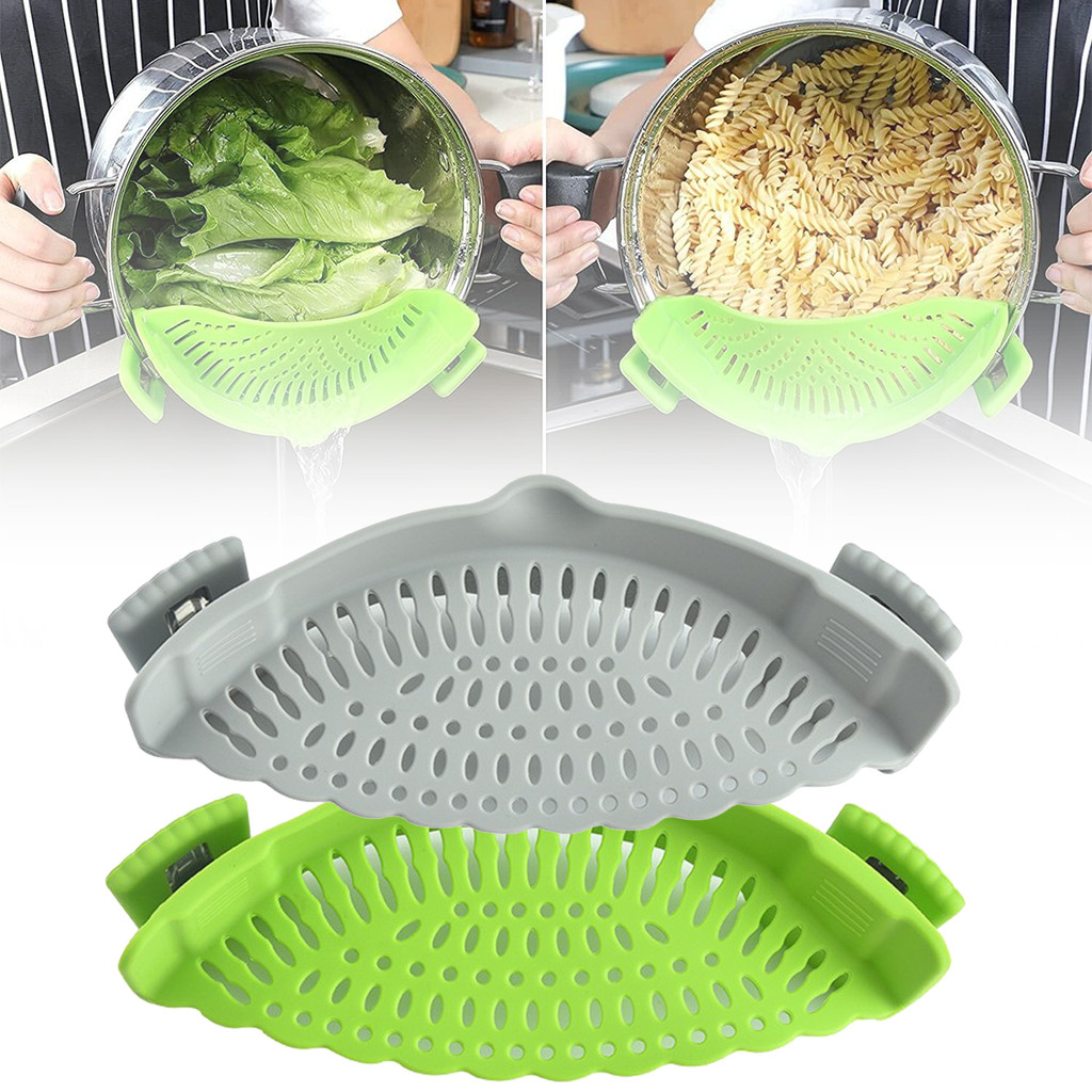 1 pcs Silicone Food Strainer Clip on Strainers for Pot Pan Bowl Anti ...