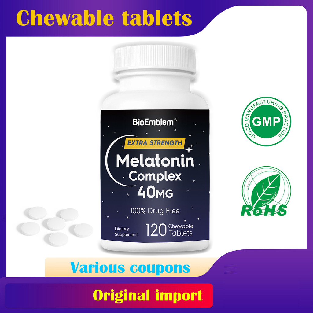 BioEmblem Melatonin 40mg Complex Extra Strength Support with ...