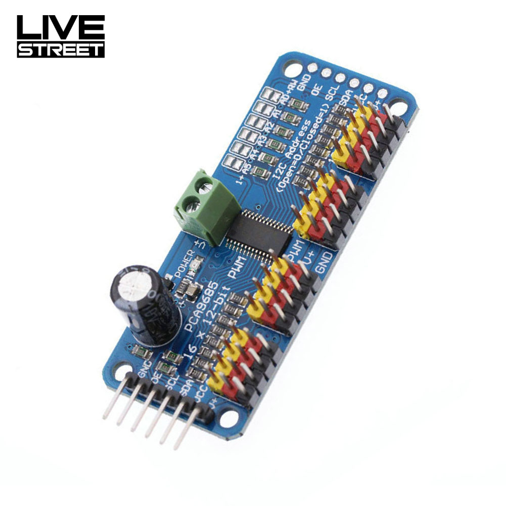 LVST_ PCA9685 16-Channel PWM/Servo Driver IIC Interface for Arduino Shield Module | Shopee ...