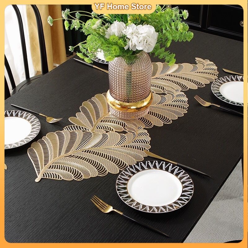 Table Runner Placemat Pvc Waterproof 4 Seater Rectangle Non-Slip ...