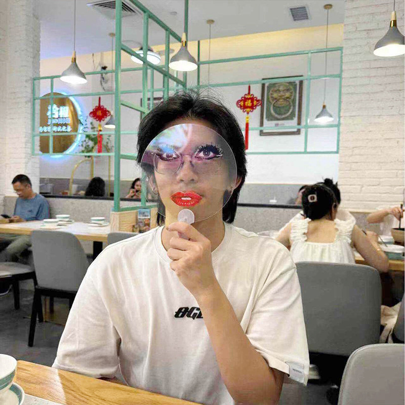 Funny Transparent Hand Fan Creative Beauty Fans Photo Prop Gift Supply ...