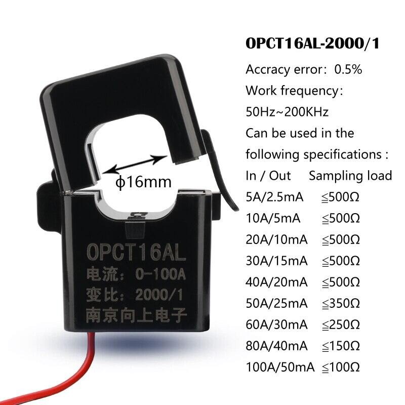 Micro Split Core Current Transformer ct clamp OPCT10AL1000/1 2000/1 ...