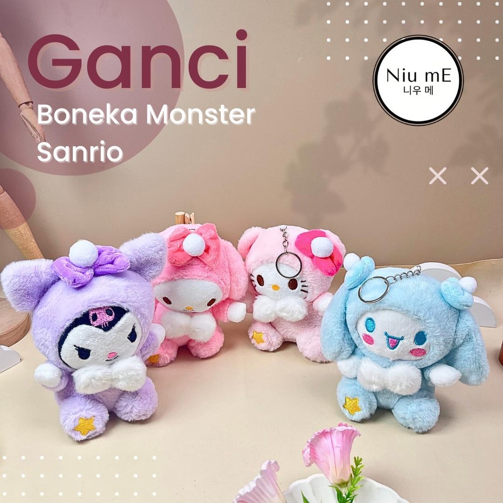 GANTUNGAN Hello Kitty Cinnamorol Kuromi Pompurin Cute Doll Keychain ...