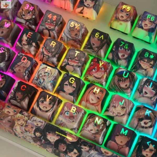 keycap Otaku male and female god keycaps PBT five-sided sublimation ...