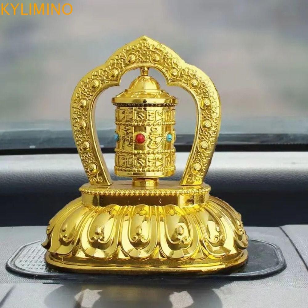 KYLIMINO Solar Tibet Prayer Wheel, Solar Energy Safety Symbol Car ...