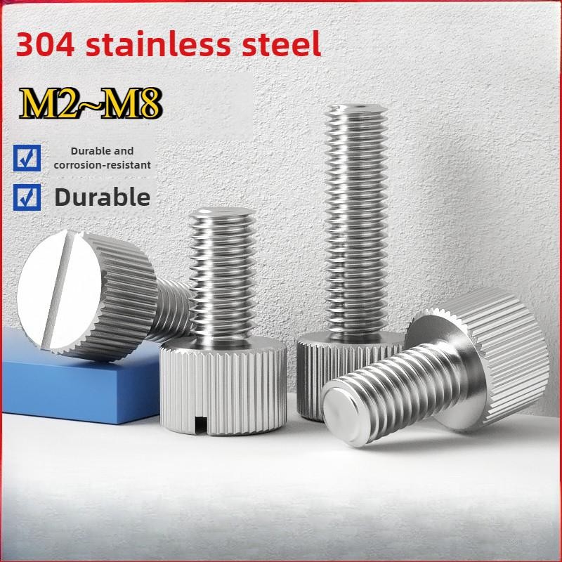 Ow 304 Stainless Steel Slotted Hand Screw Flat Slot Vertical Pattern ...