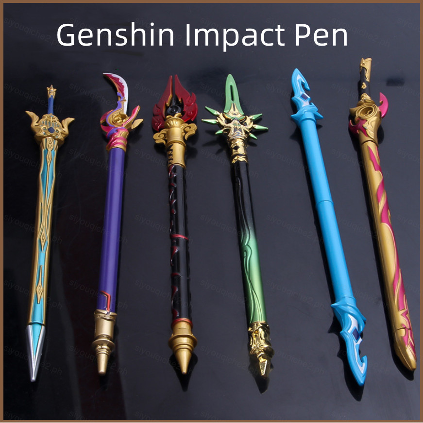 SY2 Genshin Impact Pen Stationery Black Gel Pen 0.5mm Student Test ...