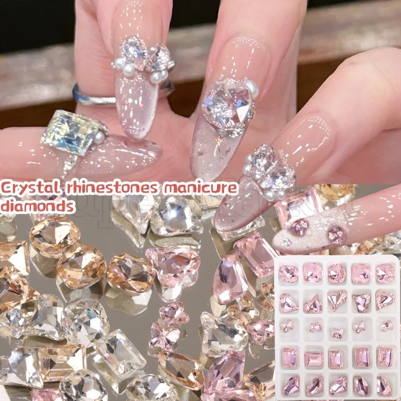 25Pcs/Box Nail Art Rhinestones - Crystal Diamond Nail Decorations - DIY ...