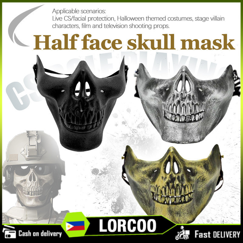 Adult Halloween Cosplay Props Halloween Masquerade Cosplay Skull Half ...