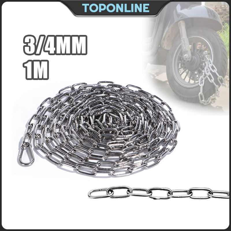 1M 3mm/4mm 304 Stainless Chain Durable Welded Stainless Steel Chain for ...