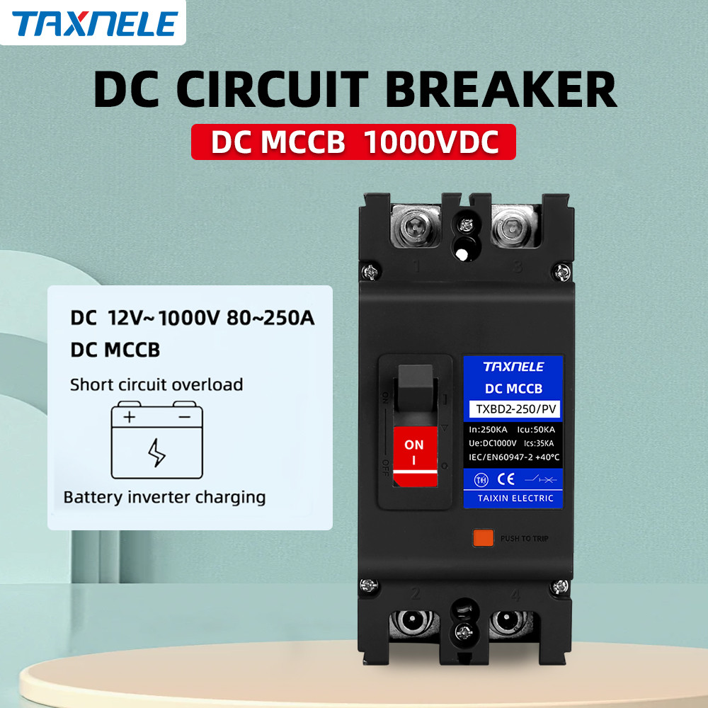 TAXNELE DC MCCB 2P 250A 1000V DC Solar Molded Case Overload Protector ...