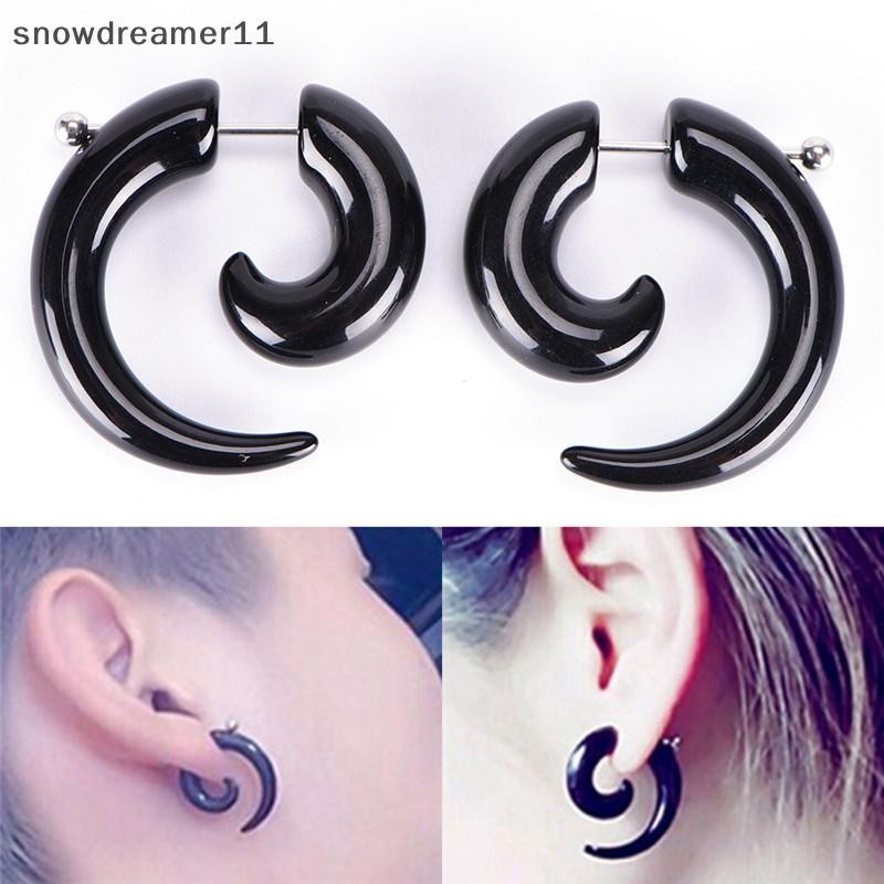 Snph Gothic Women Men Punk Black Acrylic Snail Stud Earrings Ear ...