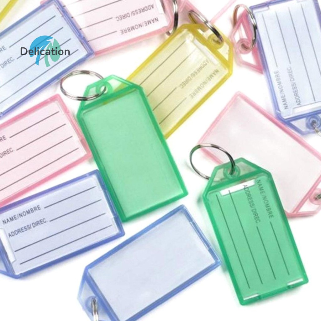 Delication 10pcs Plastic Transparent Clamshell Key Tag Classification ...