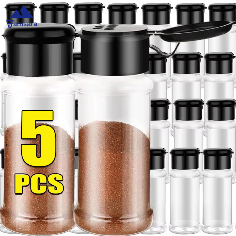 Portable Spices Seasoning Shaker Bottles - Sugar Salt Pepper Jars BBQ ...
