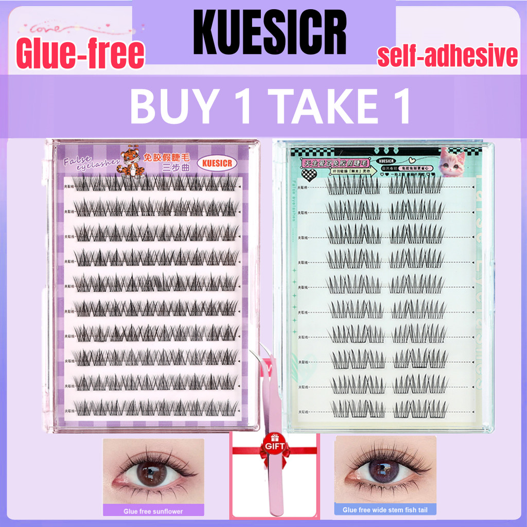 【BUY 1 TAKE 1】KUESICR eyelashes super sticky 240-200pcs Glue-free False ...
