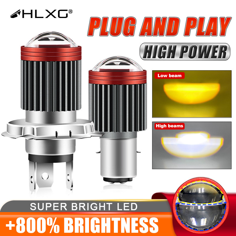 60000LM H4 LED Motorcycle Headlights BA20D H6 CSP Lens White Yellow ...