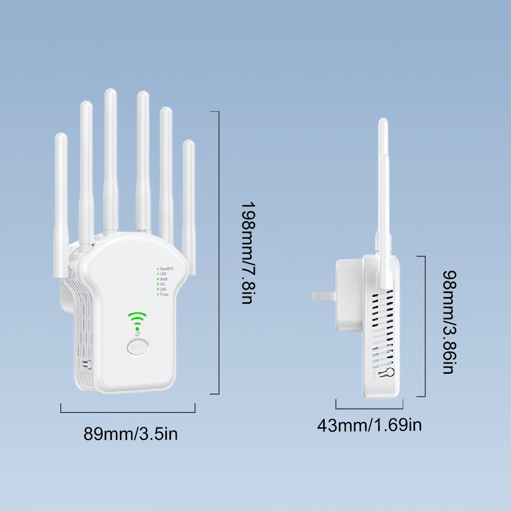300Mbps/1200Mbps Wireless WiFi Repeater Dual-Band 2.4G 5G with LAN/WAN ...