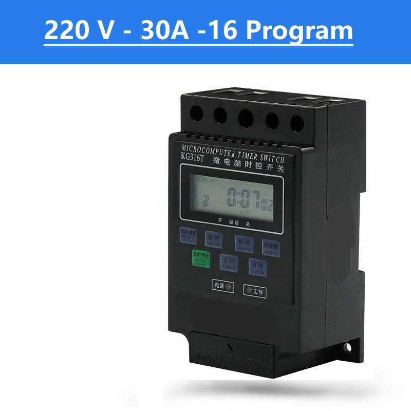 Chint Microcomputer Digital Timer Switch Relay 16 Programs 220V/30A ...