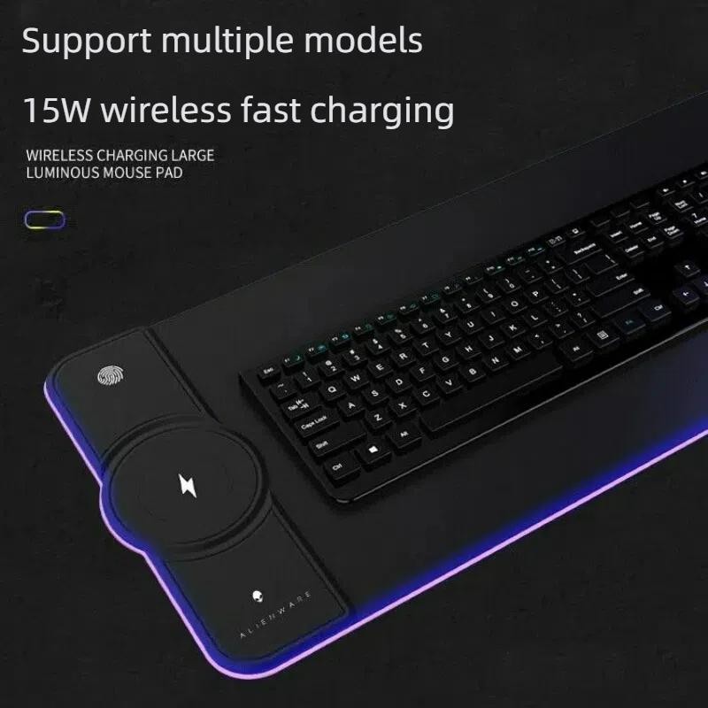 Alienware Super Gaming Wireless Charging Desktop Pad RGB Luminous Mouse ...