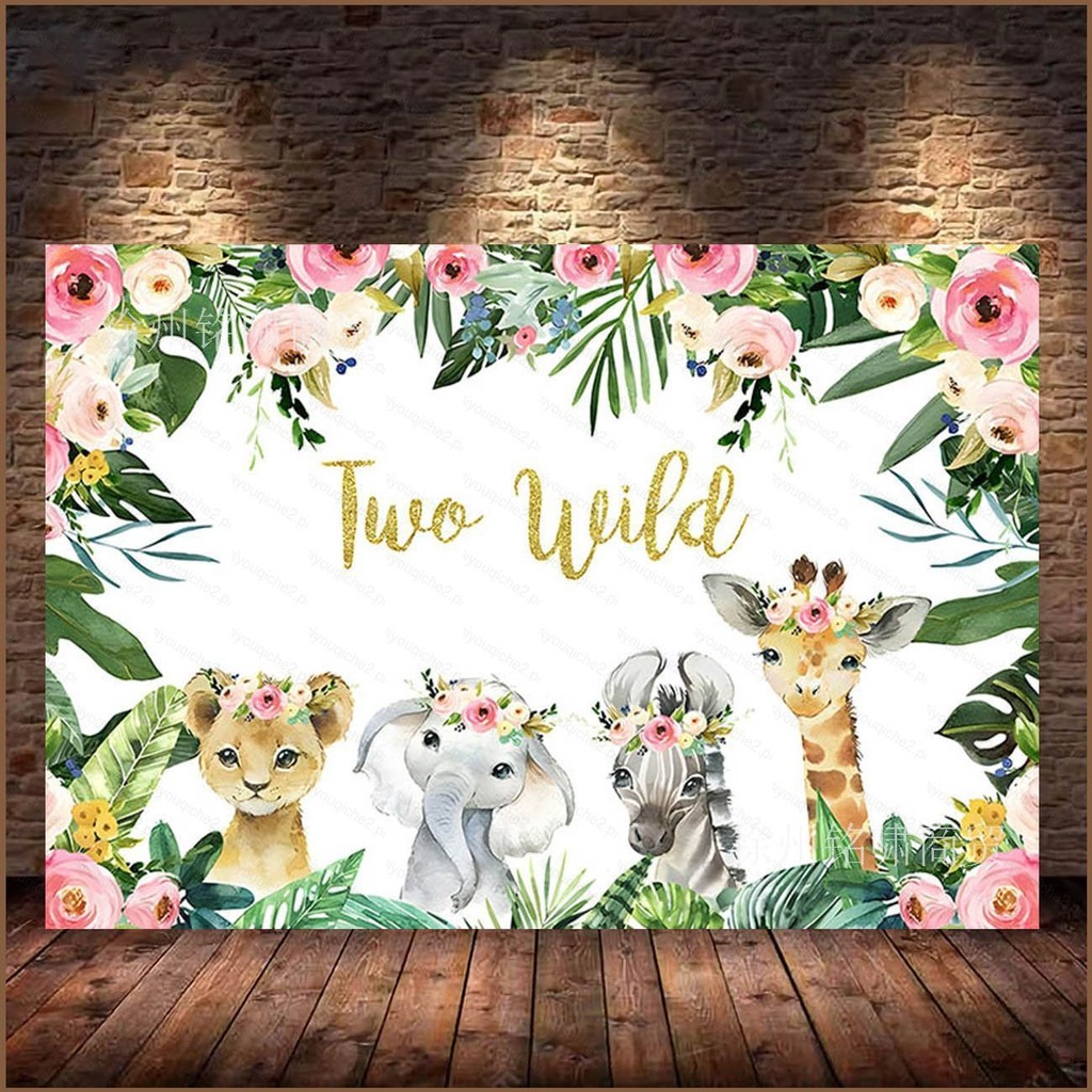 sy Jungle animals Theme decoration Celebrate birthday Party Photo ...