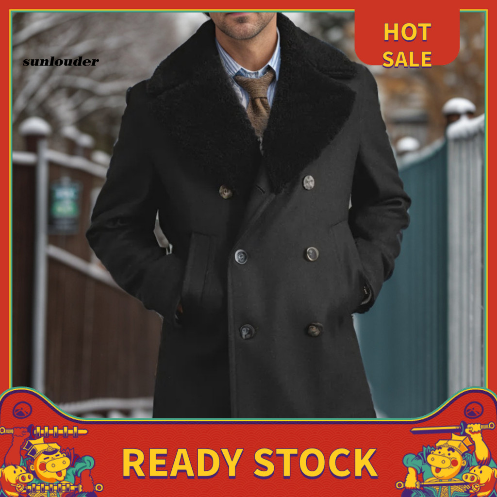 SL Formal Wool Jacket Men Double-breasted Topcoat Stylish Men's Woolen ...