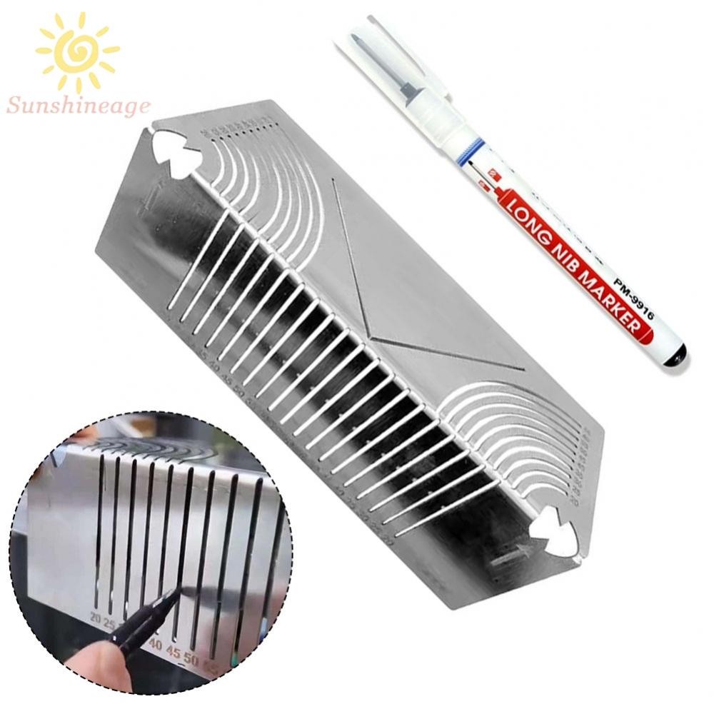 【SUNAGE】90 Degree Arc Angle Marking Ruler Tool with Marker Pen for ...