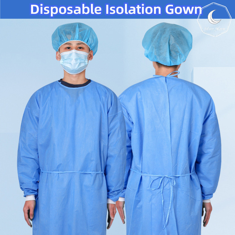 1/5 PCS Disposable Non-Woven Isolation Gown Thickened Protective Work ...