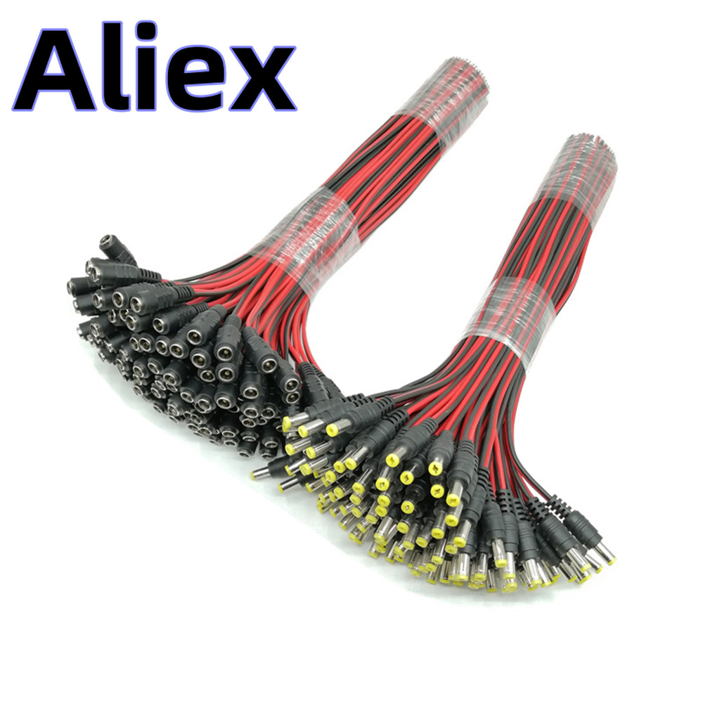 5.5x2.1 mm Male Female Plug 12V DC Power Pigtail Cable Jack for CCTV ...